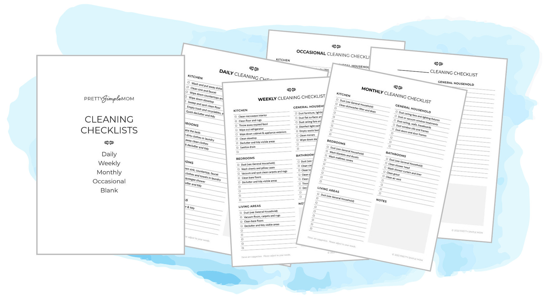 Free Cleaning Checklists | Pretty Simple Mom